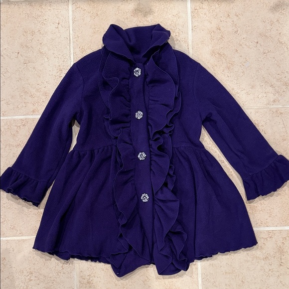 Mack & Co | Jackets & Coats | Elegant Kids Ruffled Coat In Deep Purple ...